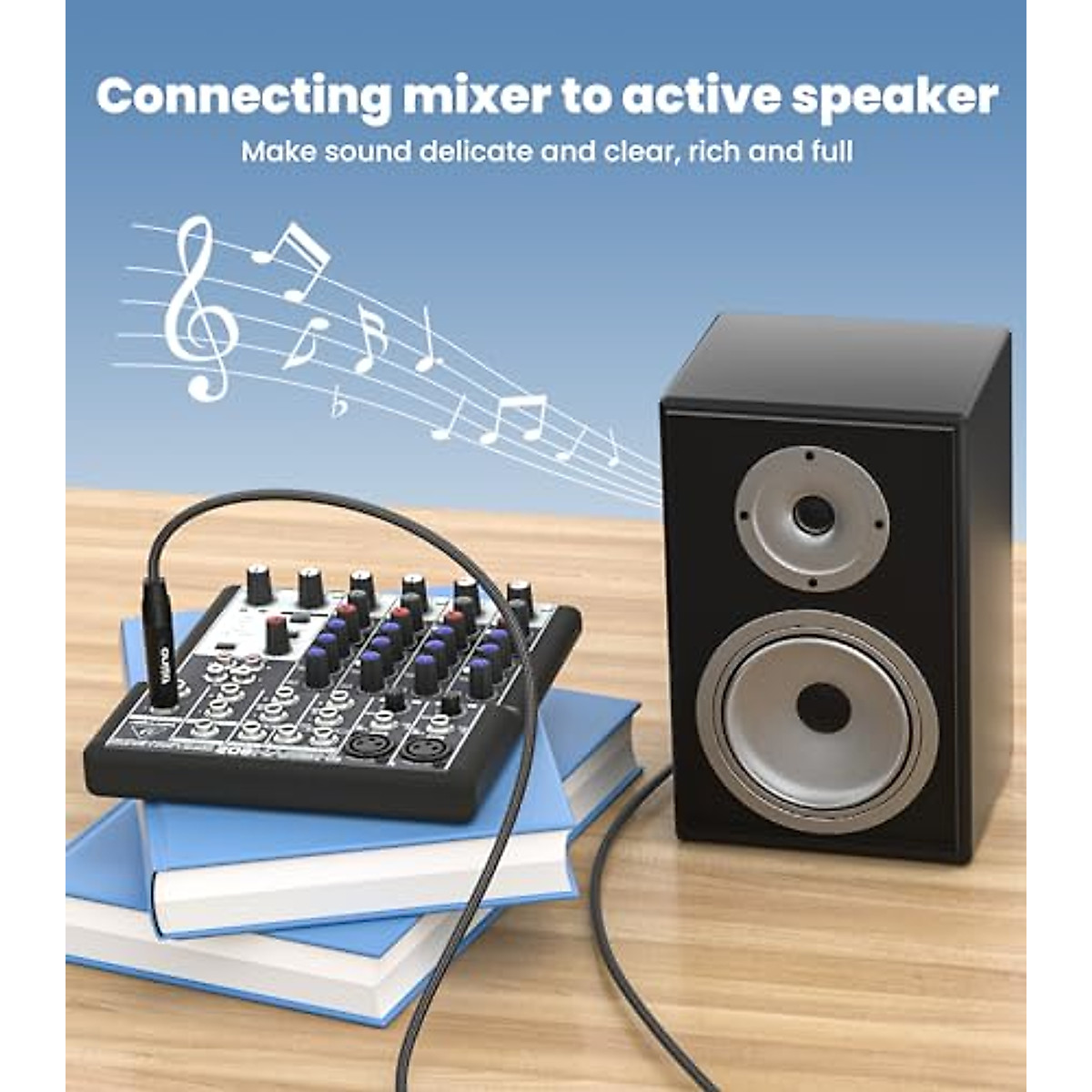 tisino 1/4" to XLR Cable, 6.35mm TRS to XLR Male Nylon Braid Quarter inch TRS to XLR Male Balanced Interconnect Microphone Cord Patch Cable - 3.3ft