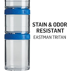 BlenderBottle GoStak Food Storage Containers for Protein Powder, Healthy Snacks, and Portion Control, 4-Piece Starter Pak, White