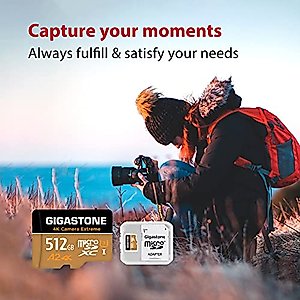 [5-Yrs Free Data Recovery] Gigastone 512GB Micro SD Card, 4K Camera Extreme, MicroSDXC Memory Card for GoPro, Action Camera, Nintendo-Switch, DJI, UHD Video, R/W up to 100/60MB/s, UHS-I U3 A2 V30 C10