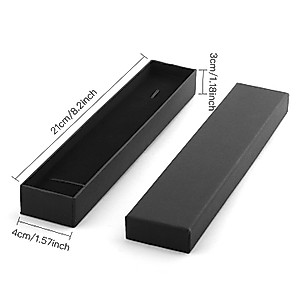 24 Pcs Gift Box Set, Cardboard Jewelry Necklace Gift Boxes Cotton Filled Cardboard Paper Jewelry Box Gift Cases Bulk for Wedding, Engagement, Anniversaries, Christmas, 8.2 x 1.57 x 1.18Inches (Black)