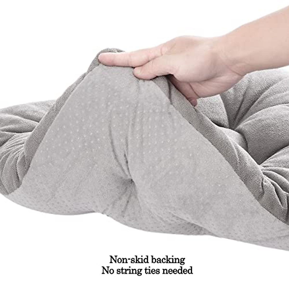 FABRICASTLE Outdoor Chair Cushions Patio Cushion Premium Comfortable Thick Fill Tufted 19" x 19" Floor Wicker Seat Pads, 2 Count (Grey, 2)