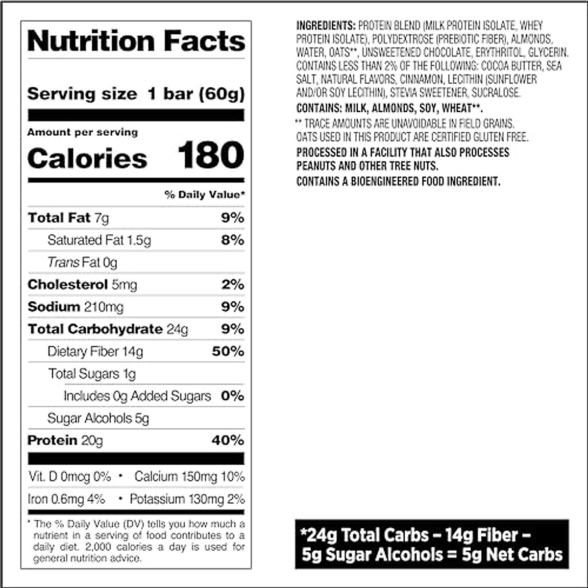 Quest Nutrition Oatmeal Chocolate Chip Protein Bar, High Protein, Low Carb, Gluten Free, Keto Friendly, 4 Count