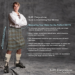 Kilt Emporium Men's Kilt Weathered Black Watch Tartan 5 Yards 16oz Acrylic Wool (Weathered Black Watch, 38)