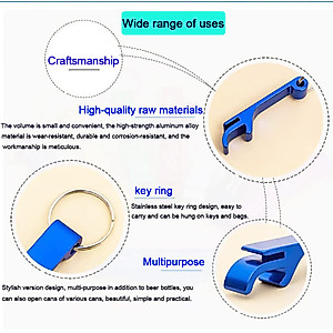 MTOMDY 200 Pieces Colored Aluminum Bottle Opener,Soda Beverage Beer Bottle Opener Keychain,Bottle Openers Aluminum Beer Bottle Opener Claw Beverage Keychain Ring for Kitchen/Wedding/Bar/Party