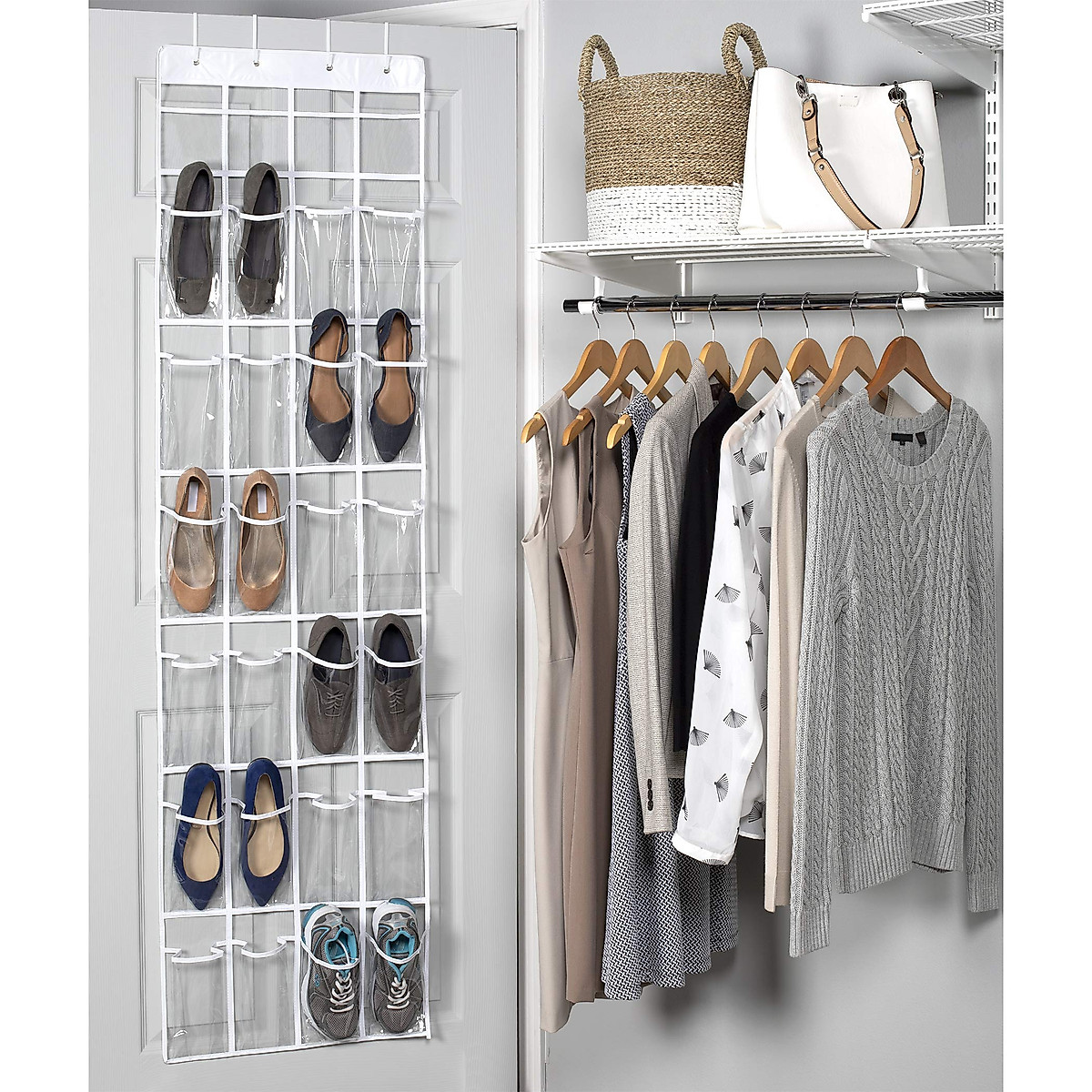 Over The Door Clear Shoe Organizer/Storage Rack