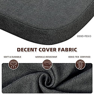 HAVARGO Chair Cushions for Dining Chairs with Supportive Foam, 16.5"X16.2"X2" Thick Kitchen Chair Pads Indoor Seat Cushions for Dining Chairs, Dining Room Chair Cushions Set of 1 Dark Grey