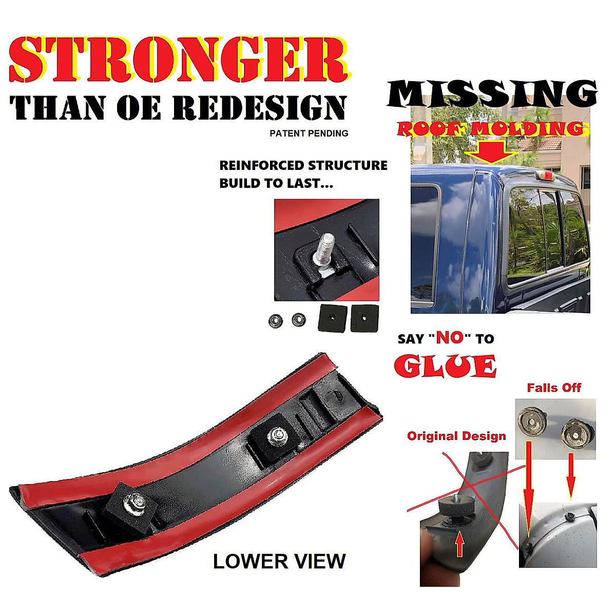 ADVANCE IGNITION Upgradedd Roof Molding Compatible with Ford White 99-07 F-250 F-350 F-450 F-550 Super Duty (Regular Cab & Crew Cab) Left Driver LH and Right Passenge RH YO Oxford Set 2PCS 99-07