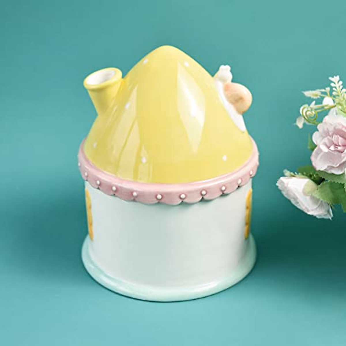 Didiseaon Bunny Decor Summer Decor Cool Hamster House Hideout Ceramics Mushroom Shape Cute Small Animal Pet Squirrel Hedgehog Chinchilla Hamster Cage Accessories Bunny Decor Summer Decor