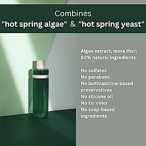 ONSENSOU Hot Spring Yeast & Green Algae Extract Shampoo, Rich & Luxurious Lather for Scalp & Hair Care, Moisturizing & Nourishing, Sulfate-Free, Organic & Skin-Friendly Formula, Mild, 10.1 fl oz