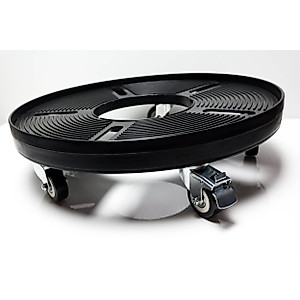 Stack! Co Half Barrel Keg Dolly Universal round with Centered Hole and Locking Caster - 16.25" Diameter