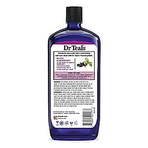 Dr Teal's Foaming Bath with Pure Epsom Salt, Black Elderberry with Vitamin D, 34 fl oz (Pack of 4) (Packaging May Vary)