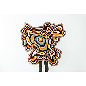 Anthrofy Illusion Waves Area Rug – 5’ x 8' – Handmade Wool Area Rugs – Multi Color – Rugs for Living Room, Bedroom – Anti-Skid – Carpets with Non-Slip Natural Backing with 100% Cotton