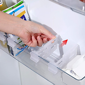 Simfree 12 PACKS refrigerator dividers,refrigerator dividers for shelves,Plastic Refrigerator Dividers Organizer,Expandable from 2.5-4.3 inches drawer dividers for refrigerator drawer,Kitchen Storage