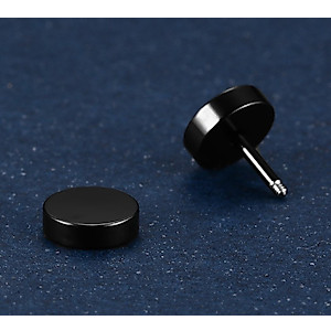 Xusamss Punk Body Piercing Titanium Steel Round Barbell Stud Earrings