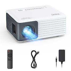 Mini Projector, YOTON Portable Phone Projector 1080P Supported, 6000 Lumens Brightness Home Projector Y3 Compatible with Fire Stick, HDMI, USB, PS5, Xbox, iOS, Android, Laptop