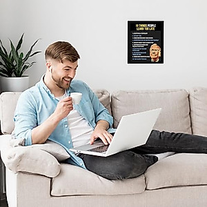 Warren Buffett Quotes- Ten Things People Learn Too Late- Motivational Wall Art Print with Silhouette Image, Inspirational Wall Decor For Home Decor, Office Decor & School Decor. Unframed-8x10"