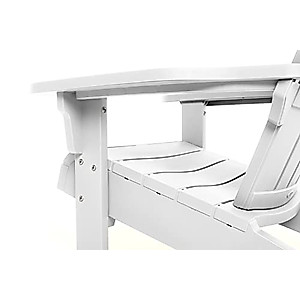 Keter Teton Adirondack Weather Resistant Furniture for Entertaining by The Pool, Patio and Fire Pit, Easy Assembly Outdoor Seating, Weatherwood, White
