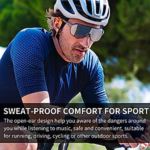 WESADN Bone Conduction Headphones Bluetooth Wireless Open Ear Headphones Build in Microphone Stereo Sport Workout Headset Earphones for Running Cycling Hiking Driving for iPhone Android K9 Orange