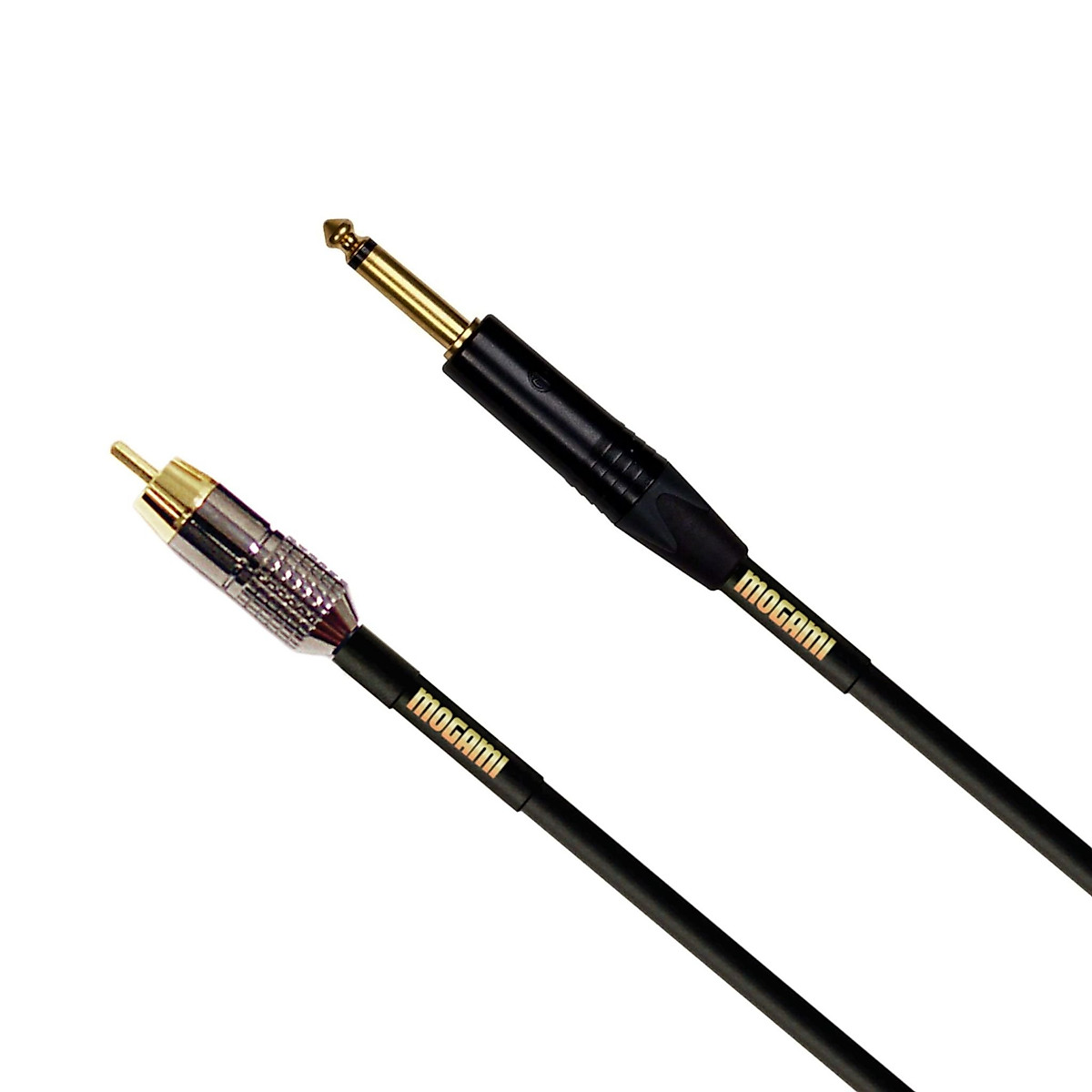 Mogami GOLD TS-RCA-12 Unbalanced Audio Adapter Cable, 1/4" TS Male Plug and RCA Male Plug, Gold Contacts, Straight Connectors, 12 Foot