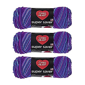 Red Heart Super Saver Yarn (3-Pack) Grape Fizz E300-3931