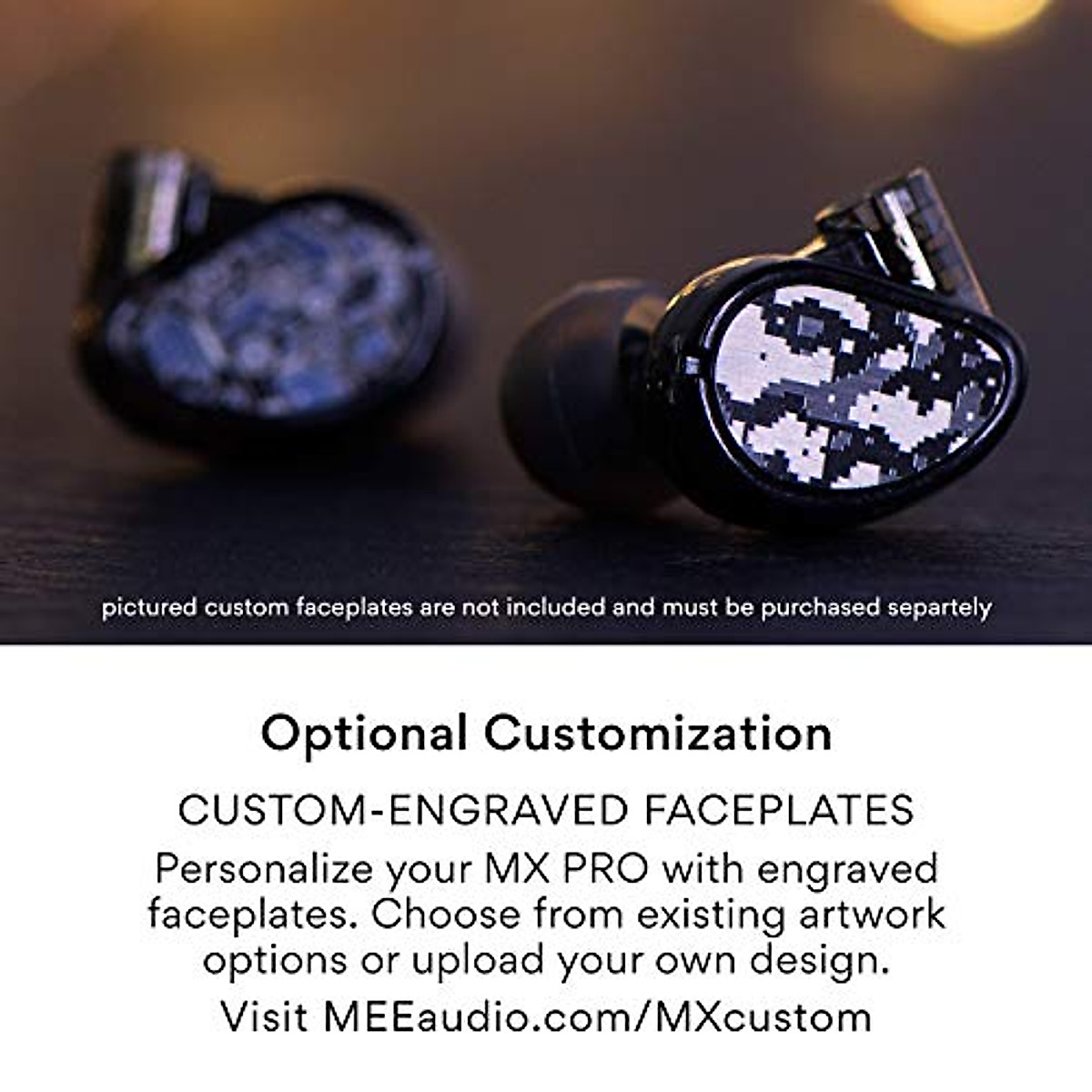MEE Professional MX1 PRO Advanced Dynamic Driver Musician's In Ear Monitor Headphones with Balanced Sound; Noise Isolating Earbuds Earphones w/ Memory Wire, Optional Customization & Detachable Cables