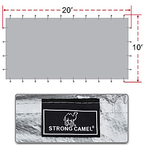 Strong Camel Outdoor 10x20 Replacement Canopy Roof Cover Outdoor Carport Covers (Silver)