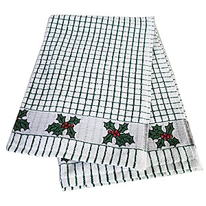 The Original Poli-dri Kitchen Towel from Samuel Lamont 100% Cotton (Holly Leaves)