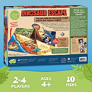 Peaceable Kingdom Count Your Chickens and Dinosaur Escape Cooperative Board Games for Kids Bundle