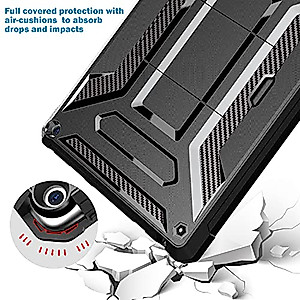 DJ&RPPQ All-New Fire HD 10 & Fire HD 10 Plus Tablet Case (Only compatible with 11th generation tablet, 2021 release) Lightweight Armor Series Full Cover with Stand for Amazon Fire HD 10 2021 - Black