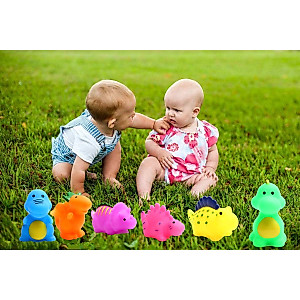 Bathtub Toys Dinosaur Baby Bath Toys Christmas Kids Fun Squirt Toys Floating Bathroom Toys Assorted Colors (6)