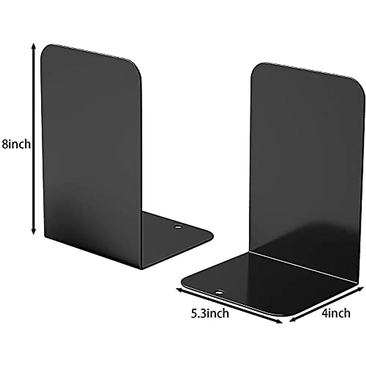 Book Ends, DRLIFE Bookends for Shelves Premium Book Ends for Heavy Books, Book Shelf Holder Home Decorative for Books, Movies, CDs, Video Games, Metal Bookends Black (4 Pairs/8 Pieces)