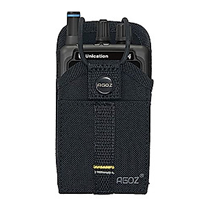 Agoz Radio Holster Case For Arcshell AR-5,AR-6, BaoFeng UV-5R,Midland GXT1000VP4, Unication G4 G5,Retevis RT22 RT22S Two Way Radio Walkie Talkie Pouch Holder,Duty Belt Metal Clip Loop,Card Slot (Snap)