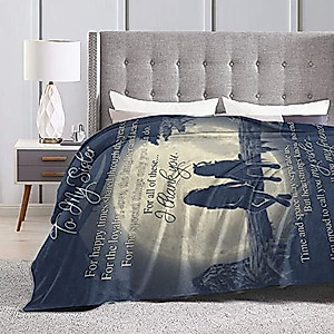 Maylian Fleece Blanket to My Sister Best Friend Bestie Printed Quilts Blanket Positive Encourage Flannel Blanket Gifts (40 * 50 inch,2)