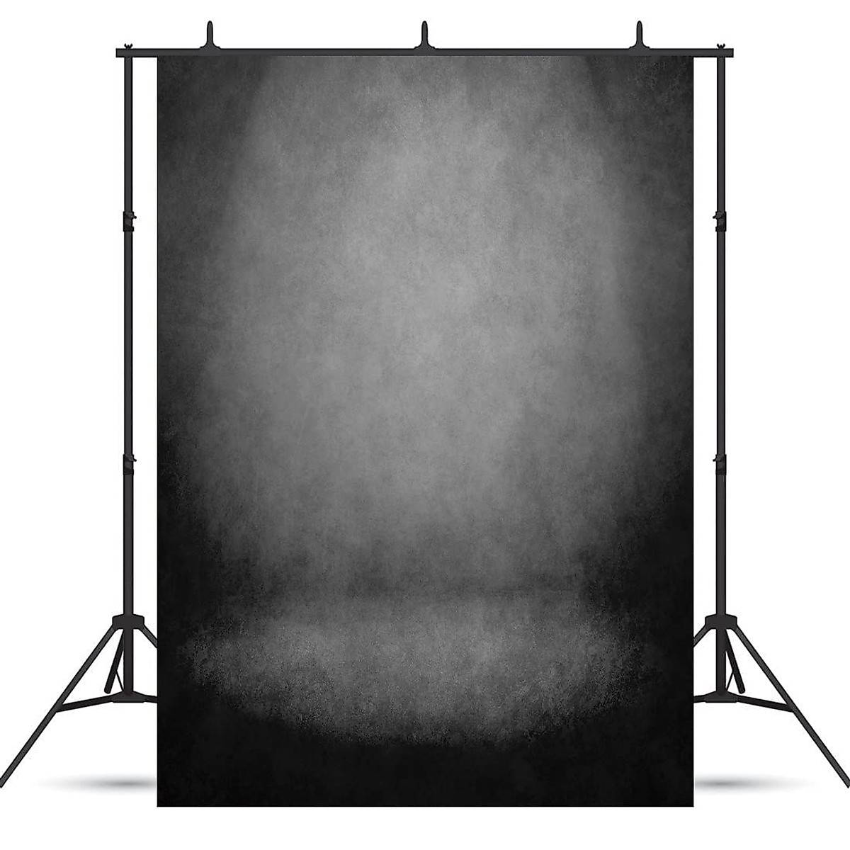 BINQOO 5x7ft Abstract Portrait Black Gray Photography Backdrop Professional Head Shots Adults Kids Girls Solid Color Backdrop School Student Old Master Photo Studio Props