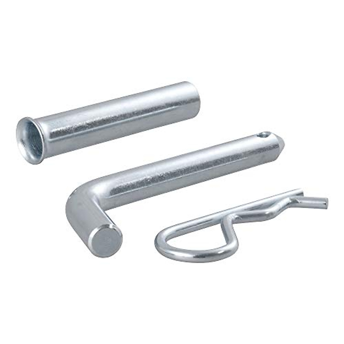 CURT 21502 Trailer Hitch Pin & Clip, 1/2-Inch Diameter with 5/8-Inch Adapter, Fits 1-1/4 or 2-Inch Receiver, SILVER