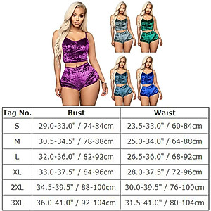AWIBMK Women Lingerie Sexy Sets Velvet 2 Piece Outfit Spaghetti Strap Sleeveless Crop Top+ Mini Lace Trim Boy Shorts Babydoll Lingerie Pajama Set Sleepwear Nightwear Black 3XL