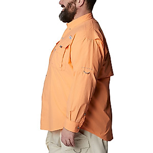 Columbia Men's Standard Bahama II Long Sleeve Shirt, Bright Nectar, Large