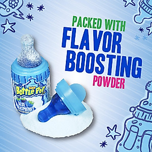 Baby Bottle Pop Easter Blue Candy Lollipops, 10 Ct Bulk Candy Lollipops with Powdered Sugar Dip in Blue Raspberry Flavor, Treats For Easter Basket Stuffers, Party Favors, Treats and Gifts for Kids