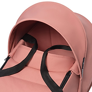 BABYZEN YOYO2 White Frame + Ginger Bassinet - Includes Thick Double Mattress, Ventilated Shell & Canopy