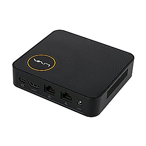 ECS Elitegroup Liva Z Windows 10 Pro Mini PC Computer Intel Celeron N3350 Dual-core, 4GB DDR3L/64GB eMMC, Type C Port, 4K@60Hz HDMI+mDP, Dual LAN, WiFi 5, Dual Displays, Black