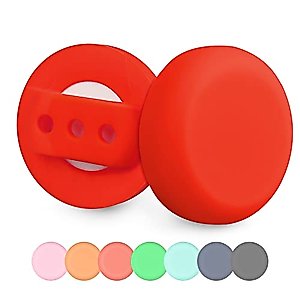 MOOGROU[2 Pack] Airtag Cat Collar Holder,Premium Apple Air Tag Protective Case Anti-Lost for GPS Tracker,Silicone Airtag Dog Collar Holder Pet Loops,Waterproof Air tag. Dog Collar Holder Red