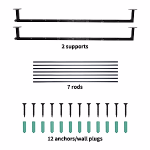 ikare Ribbon Storage Organizer,Wall Mounted Ribbon Organizer,Wrapping Paper Rack,7-Layer Metal Ribbon Storage for Craft Room,Flower Shop,Christmas Gift Wrapping Paper