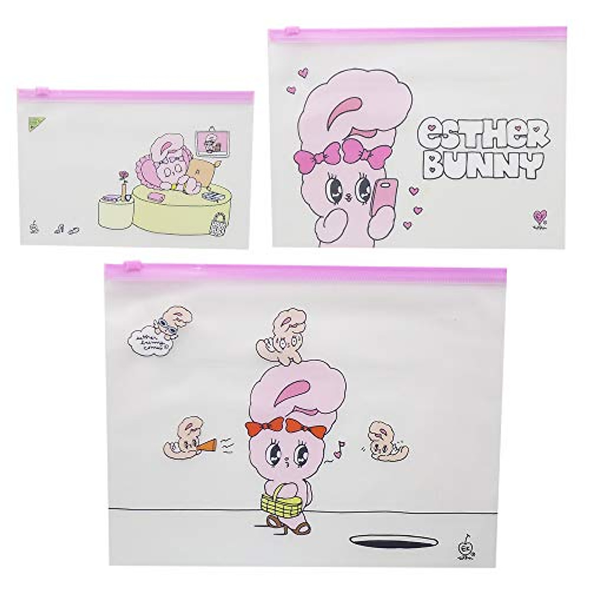 Esther Bunny Slim Pouch Set, 1 Set, Punky Sugar
