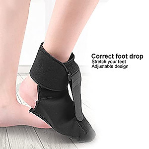 Drop Foot Brace Plantar Fasciitis Night Splint Orthotic Brace Adjustable Ankle Brace for Men and Women(L)