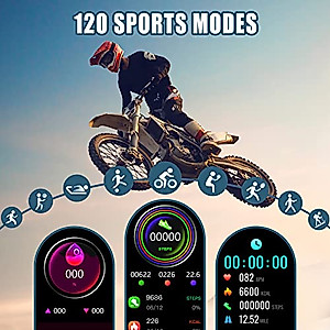 Military Smart Watches for Men 5ATM Waterproof Rugged Bluetooth Call(Answer/Dial Calls) 1.7'' Tactical Outdoor Fitness Watch with Heart Rate Blood Pressure Sleep Monitor for iPhone Android Phone