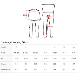 ANIVIVO Women Tennis Legging,Skirted Capri Leggings Tennis Pants for Women& Skirted Leggings(Apart Skirts,L)