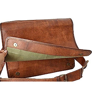 Komal's Passion Leather Vintage Mens 16 Inch Leather Laptop Messenger Pro Satchel Men's Bag