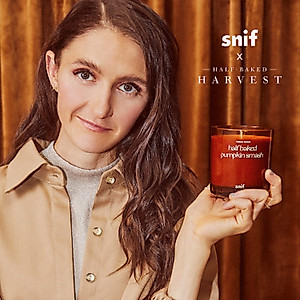 Half Baked Pumpkin Smash Scented Candle by Snif, Festive Fall Candle, 50+ Hours, 100% Cotton Fiber Wicks, Soy Wax Blend, Non-Toxic, Vegan, 8.5oz