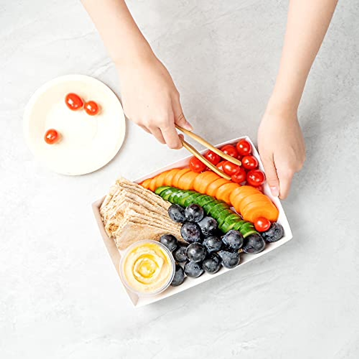 Restaurantware Matsuri Vision 9 x 6 x 1.5 Inch Large Sushi Trays 100 Greaseproof Sushi Packaging Boxes - Lids Sold Separately Disposable White Paper Sushi Containers For Entrees Or Desserts