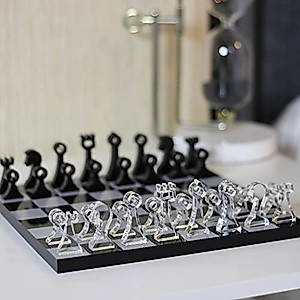 Portable Acrylic Chess Set with Storage - Travel Chess Set with Acrylic Board & Pieces